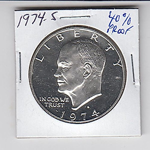 1974 S Eisenhower (IKE) Dollar 40% Silver -PROOF- Coin $1 Choice Uncirculated