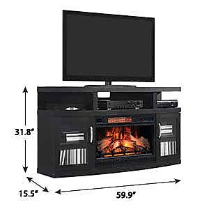 Cantilever Infrared Electric Fireplace Media Cabinet - 26MM5508-NB04