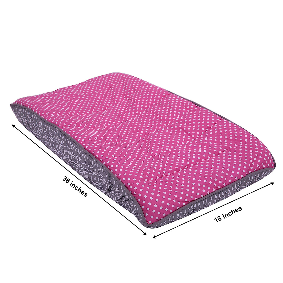 Bacati Owls Pink Dots Girls Cotton Changing Pad Cover, Pink/Grey