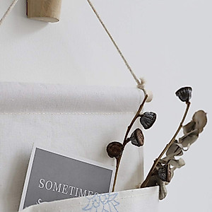 Cactus Pineapple Hanging Storage Bag Cotton Linen Wall Door Closet Wall Storage Organiser with 3 Pockets