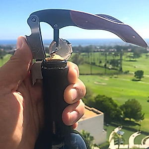 Professional Sommelier Corkscrew Wine Bottle Opener. Manual Hand Opener Used By Waiters & Bartenters. Stainless Steel & Tough Colorful Resin. Built In Beer Opener & Foil Cutter. (Lightning Pink)