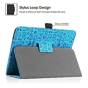 HGWALP Case for All-New Amazon Fire 7 Tablet (Only Compatible with 12th Generation, 2022 Release),Slim Premium PU Leather Folding Stand Cover for Amazon Fire 7 Tablet with Auto Wake/Sleep-Blue