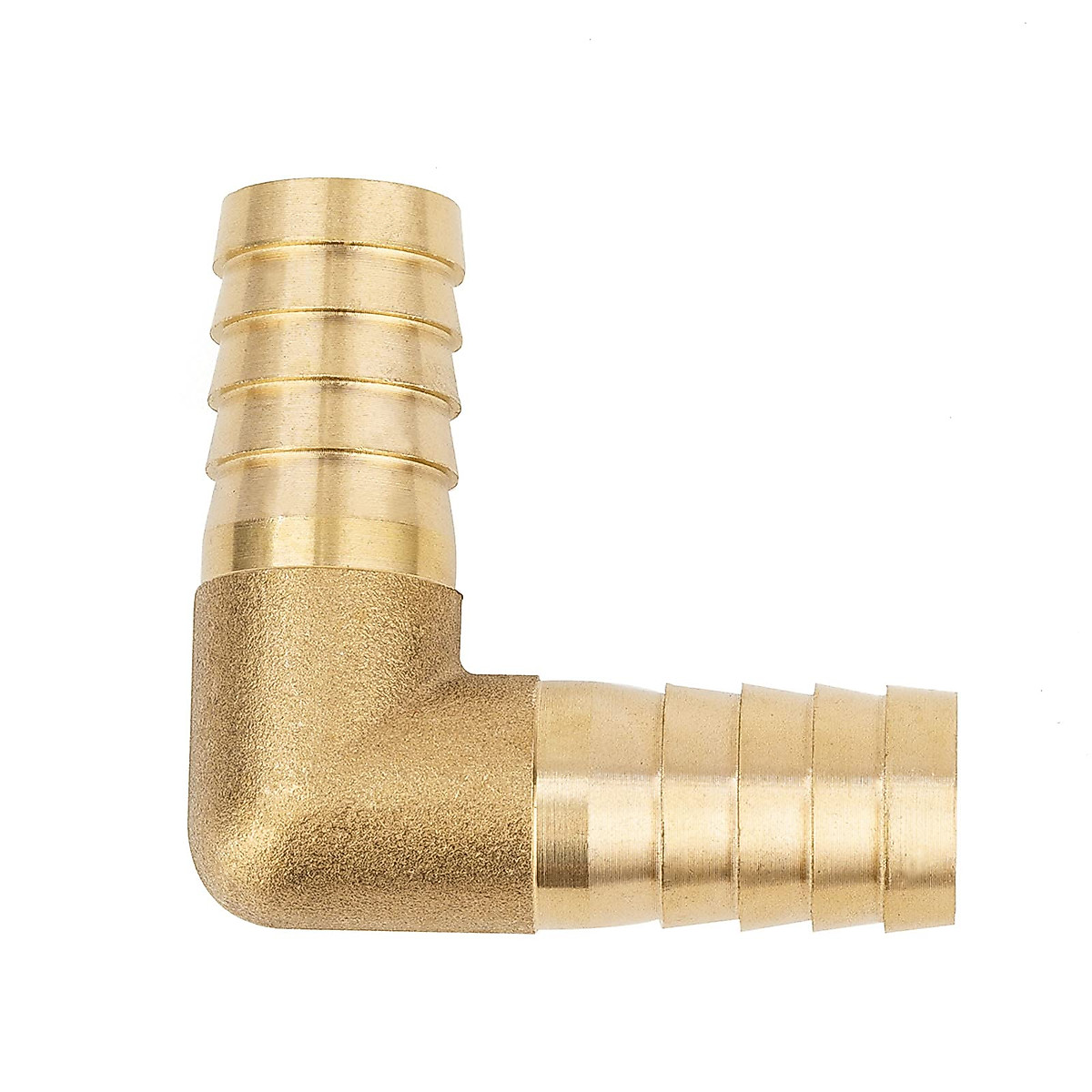 Yoebor Brass Hose Barb Fitting 90 Degree Elbow, 5/8" Barbed x 5/8" Barbed, Fuel/Air/Water/Boat/Gas/Oil WOG (Pack of 2)