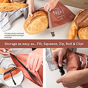 ModKitchn Reusable Bread Bags for Homemade Bread, 2-Pack XL Sourdough Bread Bags, Freezer Safe Bread Container, Bread Storage for Homemade Bread, Perfect Bread Making Accessories