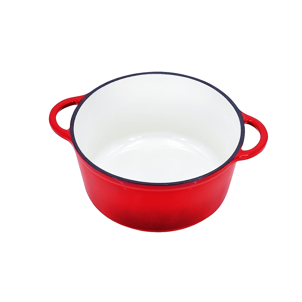 Eternal Living Enameled Cast Iron Dutch Oven with Handles and Lid, 3 Quart Red