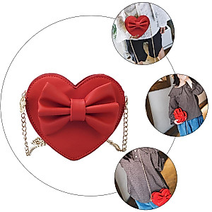 VALICLUD 2 Pcs Heart-shaped Crossbody Bag Makeup Bag Girl Crossbody Bag Heart Shaped Bag Heart Shape Cross-body Bag Sling Handbag Cosmetics Bag Heart Chain Bag Travel Pretty Fashion Bag Pu