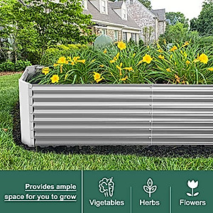 Land Guard 8×4×2 ft Galvanized Raised Garden Bed Kit, Galvanized Planter Raised Garden Boxes Outdoor, Large Metal Raised Garden Beds for Vegetables……