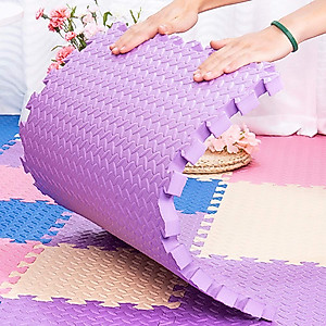 ALGFree Kids Bedroom Interlocking Reversible Soft Foam Play Mats for Gym, Play Area, Exercise, Child Playmat Crawling Mat (Color : Pink, Size : 30x30x1cm-16pcs)