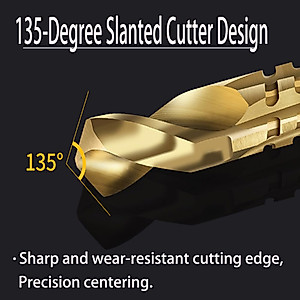 Serrated Twist Drill Bits, 6PcsTitanium Coated HSS Drill Bit(3-8mm) for Woodworking Wood Metal Plastic - Fast, Efficient, and Durable - Includes Serrated Grooving, Cutting, Drilling and More
