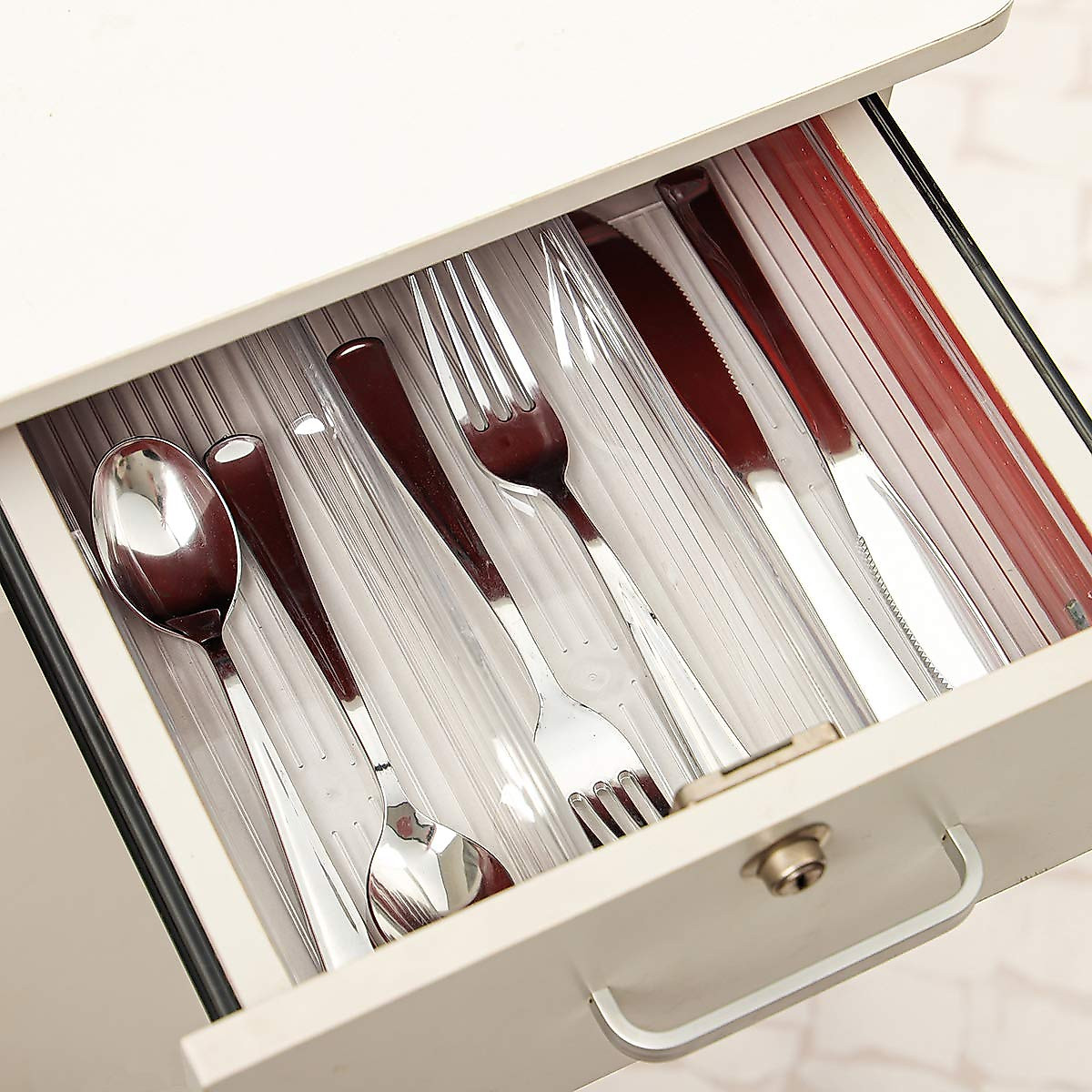 15 PCS Clear Plastic Drawer Organizer Tray for Makeup, Kitchen Utensils, Jewelries, and Gadgets