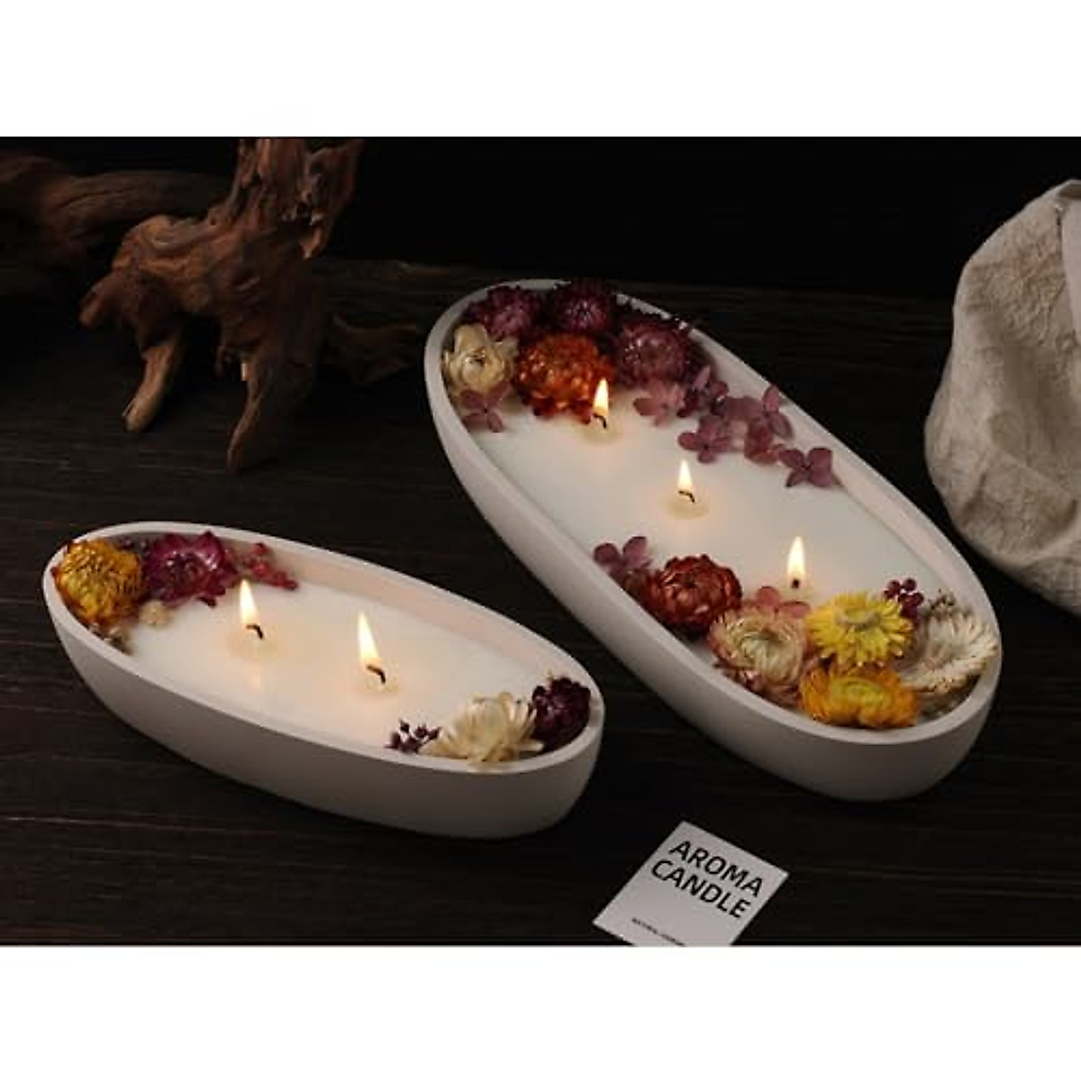 AOOOWER DIY Storage Tray Mold Jewelry Container Resin Casting Mold DIY Candle Holder Mould Simple Boats Tray Mold Easy to Clean