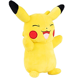 Pokémon 12" Large Happy Pikachu Plush - Officially Licensed - Generation One Figure - Authentic Soft Stuffed Animal Toy - Valentine's Day & Easter Basket Stuffer Gift for Kids, Boys, Girls - 2+