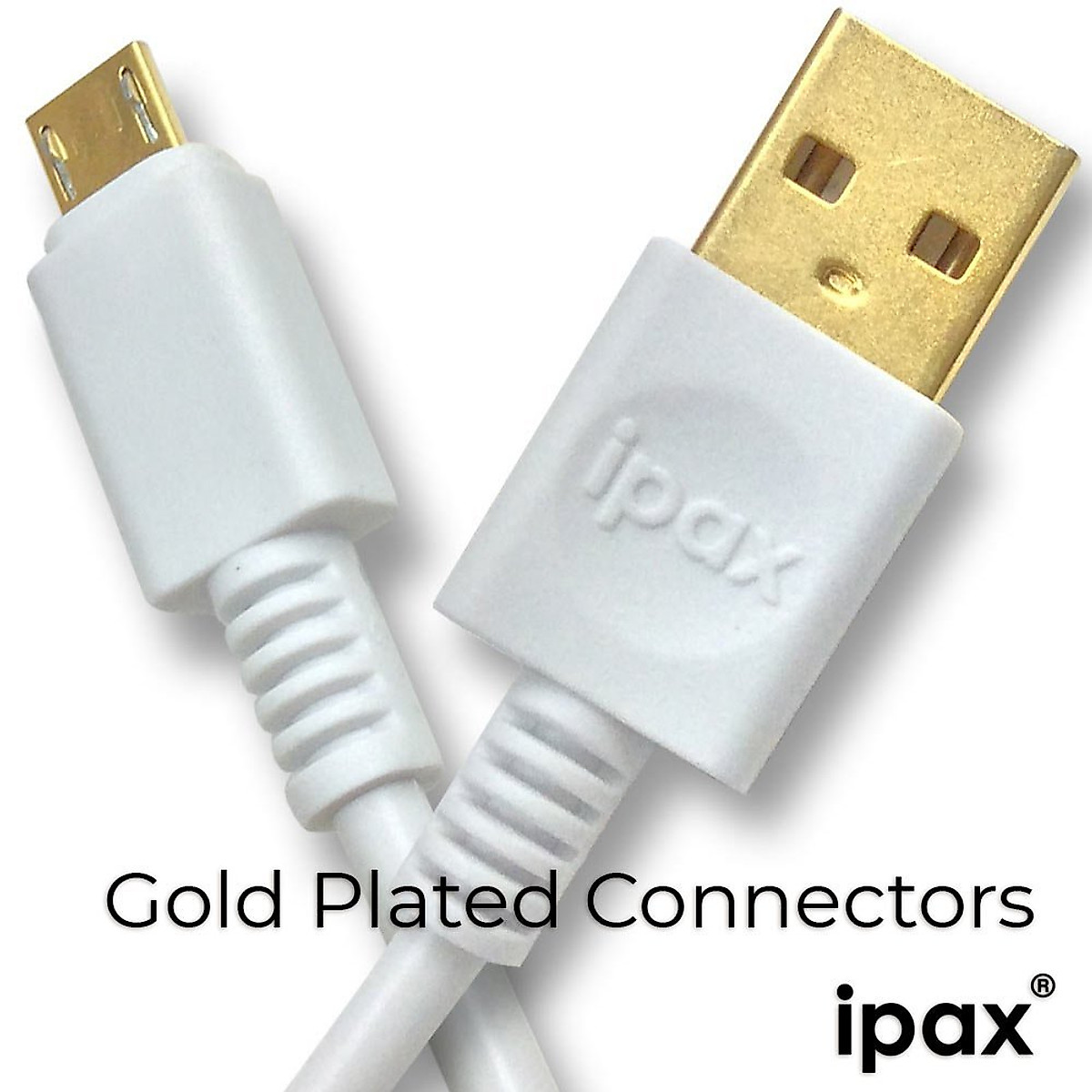 Ipax 2X 6 Ft Hi-Speed Fast White Micro-USB Charging Cable Cord Compatible with Samsung Galaxy J2 Prime Core J4+ J6+ J8 S6 S7 Huawei Mate SE Huawei Honor 8X Xiaomi Redmi Note 6 Pro Blu Vivo XL4 Studio