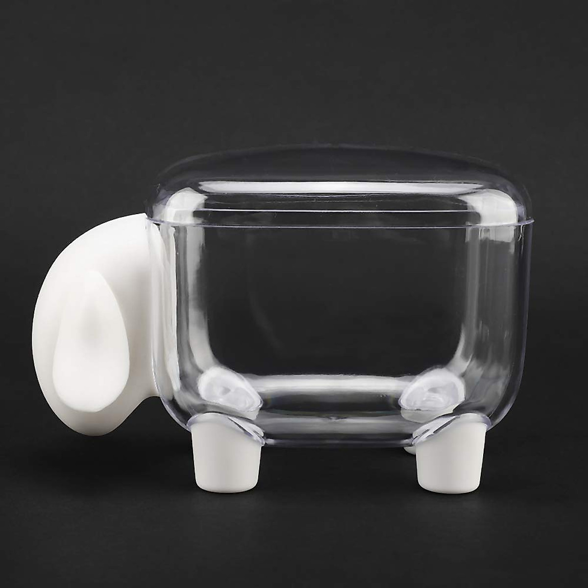 Sheep Cotton Swab Holder, Plastic Qtip Holder Organizer Container with Cover Cute Cotton Ball Holder Bathroom Waterproof Floss Jars (White)