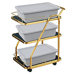 Wekioger 3 Pack Bus Tubs Commercial, 13 L Meat Tubs with Lids, Silver Grey