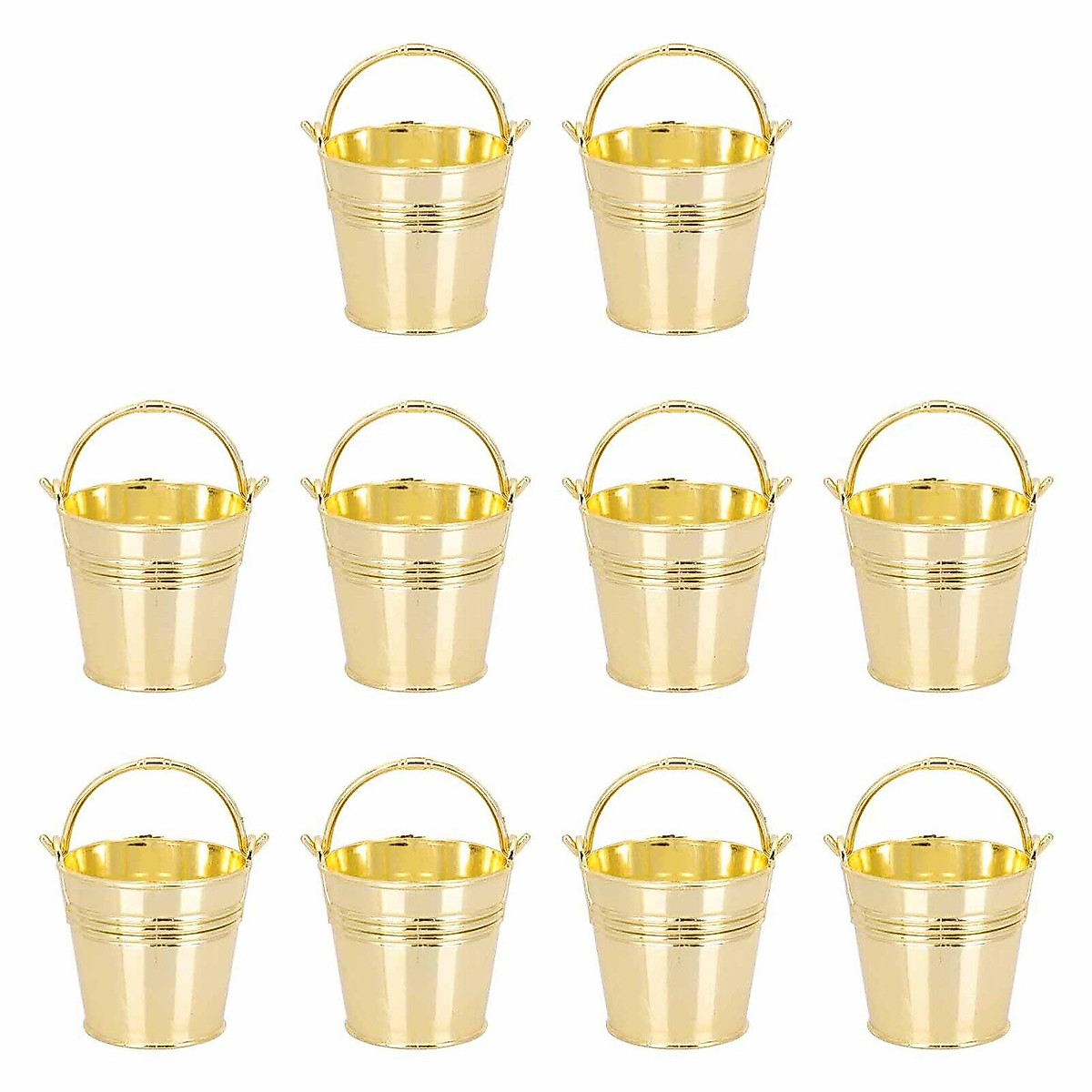 Cabilock Miniature Metal Buckets 10Pcs Mini Metal Buckets Portable Party Snack Bucket Gift Packing Box Wedding Candy Storage Buckets Small Pails with Handles Flower Bucket
