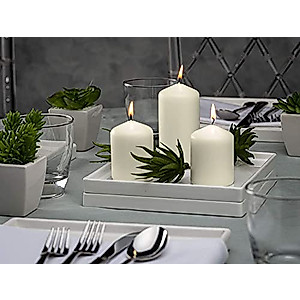 BOLSIUS 20 Count 1.6 x 2.4 Inch Ivory 'Small' Pillar Candles - 7 Burn Hours - Premium European Quality - Unscented Dripless and Smokeless Wedding, Party, Restaurant, & Special Occasion Candle Set