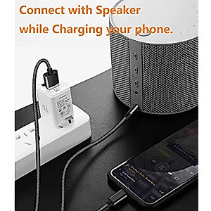 [Upgraded ] 2 in 1 Audio Charging Cable Compatible with iPhone/iPad,3.5mm Aux Cord Audio Jack Works with Car Stereo Speaker Headphone Car Charger Compatible with iPhone13/ 13 Pro/12/11/XS/XR/8/7/SE