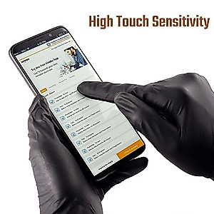 IRON MAMMOTH Nitrile Gloves Disposable Large Black Cleaning Gloves for Household 100-Count