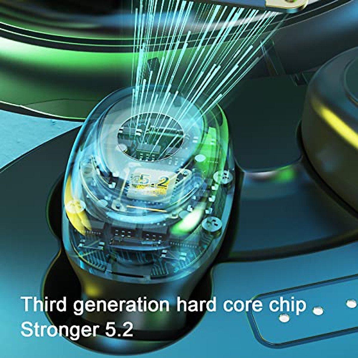 BANAAO Wireless Bluetooth 5.2 Touch-Control Mini Earbuds - in-Ear Light-Weight Built-in Microphone Stereo Headphones with Charging Case for Running Outdoor Office Driving Sports