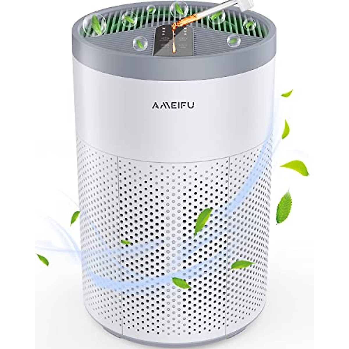 Air Purifiers, AMEIFU Upgrade Large Size Air Purifiers for Home Large Room Bedroom up to 1620sq ft with Aromatherapy and Timing settings, H13 HEPA Air Purifier for Wildfire, Smoke,Pollen and Dander