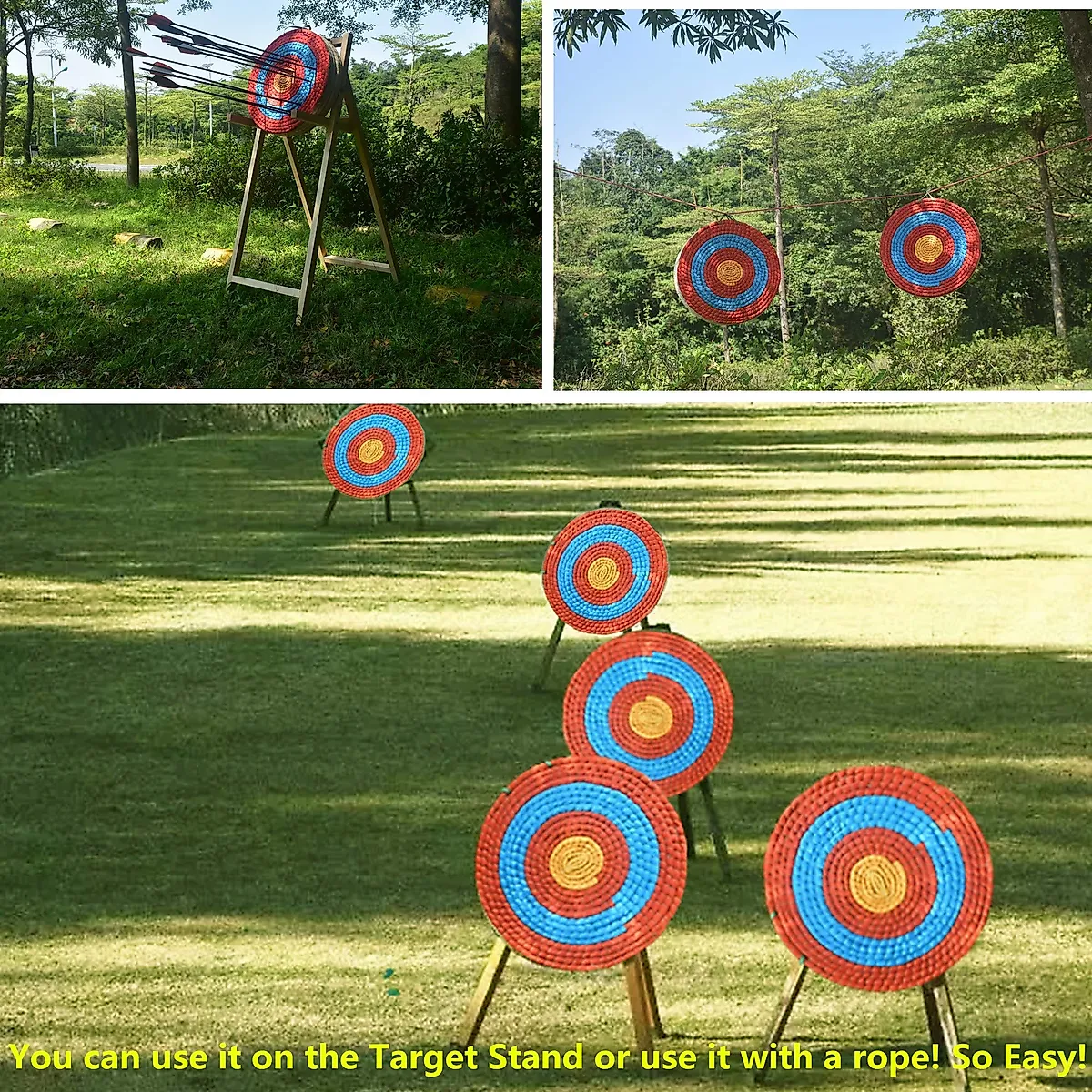 KAINOKAI Traditional Hand-Made Straw Archery Target,Arrow Target for Recurve Bow Longbow or Compound Bow(Traditional Target Dia Φ:19.7in / 3 Layers)