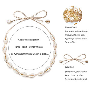 Qceasiy Sea Shell Necklace Choker For Women Summer Beach Natural Cowrie Shell Necklace(Begie Rope)