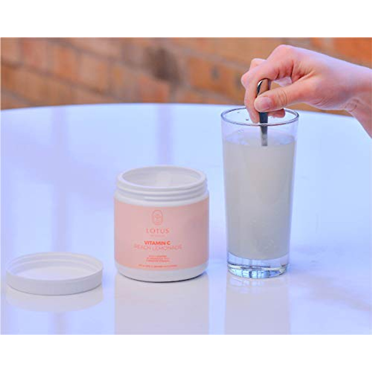 Lotus Botanics 4,000MG Vitamin C Peach Lemonade Powder | 275g (9.7oz) Easily Digested Buffered Formula| Immune Booster and Antioxidant | High dose ascorbic Acid | Vegan, Sugar-Free, Keto