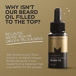 Michael Strahan Conditioning Beard Oil Men’s Grooming and Skincare for Dry, Sensitive Skin | Moisturizing, Smoothing, Soothing Beard Softener with Argan, Jojoba, Tea Tree Oil | 1 Fl. Oz
