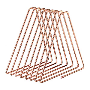 PATIKIL Triangle Desktop File Holder Rack, Metal Vinyl Record Stand Holder Office File Organizer Triangle Bookshelf Decor for Desk Office Decor Rose Gold