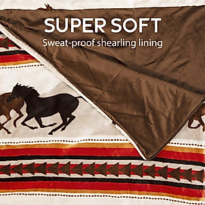 Carstens, Inc. Kids Slumber Bag Sleeping Bag/Nap Mat with Pillow for Boys & Girls, Running Horses