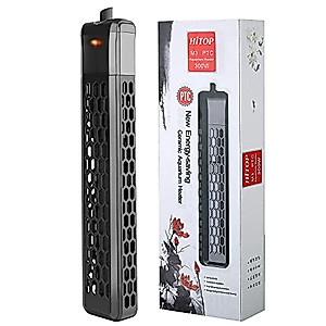 HITOP PTC Adjustable Aquarium Heater, Sturdy Fish Tank Heater with Protective Cover, 100W/200W/300W/400W Heater for Fresh/Saltwater Fish/Turtle Tank up to 120 Gallon