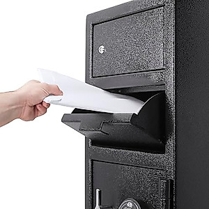 Barska Advanced Digital Keypad Compact Depository Drop Safe with Master Code + 5 Codes & Dual User Mode, Black, 0.72/0.78 Cubic Ft