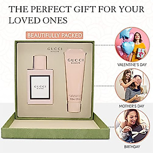 Gucci Bloom Eau De Parfum and Scented Lotion Gift Set Perfume for Women 1.6 oz and Perfumed Lotion for Women 1.6 oz