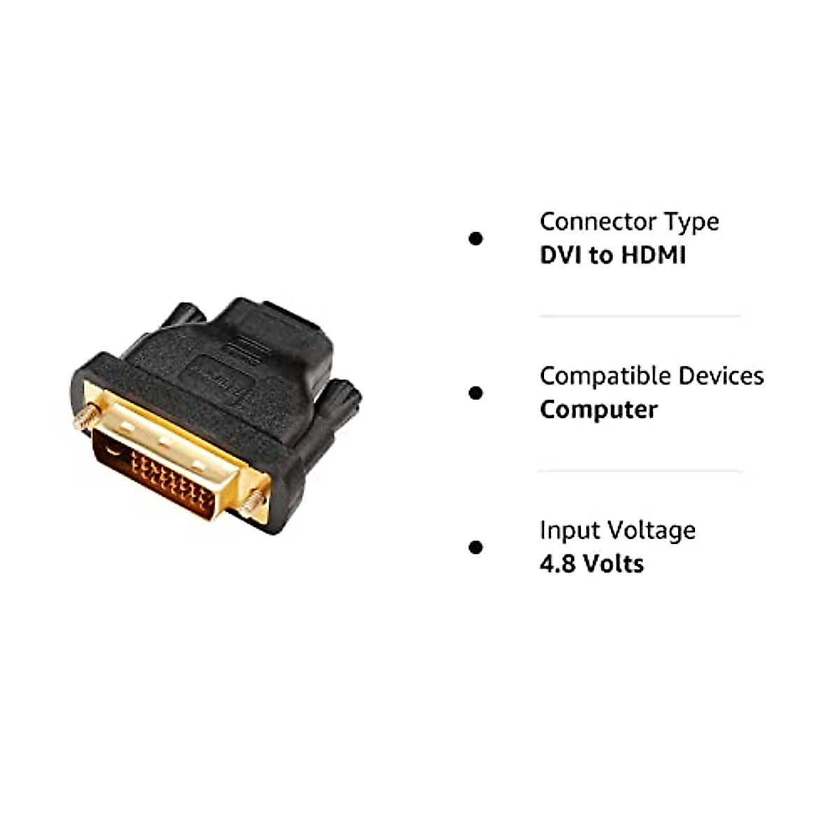 DTech DVI Male to HDMI Female Adapter Bi-Directional DVI-D Port ...