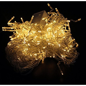 Qedertek Solar String Lights, 72ft 200 LED Fairy Lights, 8 Modes Ambiance Lighting for Outdoor, Patio, Lawn, Landscape, Garden, Home, Wedding (4 Pack, Cool White)