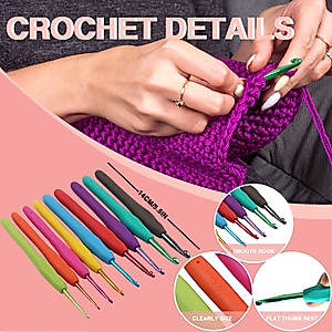 58 Pcs Crochet Set Kit, Crochet Kit for Beginners Adults, Travel Crochet Hook Case, Including Different Crochet Hooks and 5 Color Yarn Balls, Knitting Kit Crocheting Kit, Knitting and Crochet Supplies