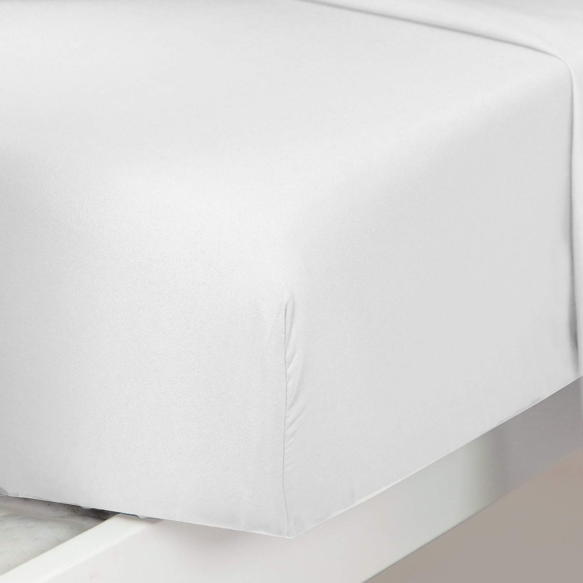 PLAIN PRINTED LINEN 3-Piece Toddler Sheet Set, 100% Cotton Fitted Sheet, Flat Sheet and Envelope Pillowcase, Toddler Bed Set,Crib Sheets Set,Mini Crib Sheets (White Solid)