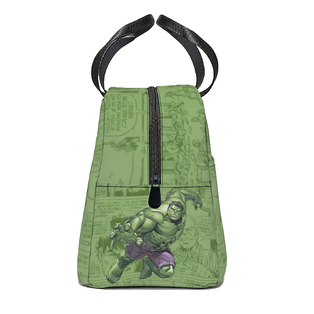 Grehge MNBVCX Green Insulated Lunch Bag Comics Lunch Box Portable Lunch Kit for Men Women Travel Picnic Beach