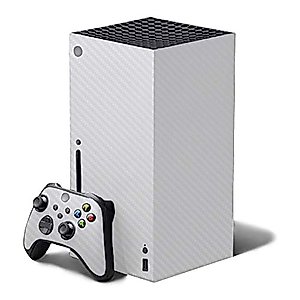 3D Carbon Fiber White - Air Release Vinyl Decal Mod Skin Kit by System Skins - Compatible with Xbox Series X Console (XBX)