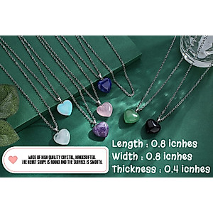 QINJIEJIE Amethyst Necklace Healing Crystals Necklace Heart Love Real Crystal Reiki Energy for Women Mothers Day Gift Christmas