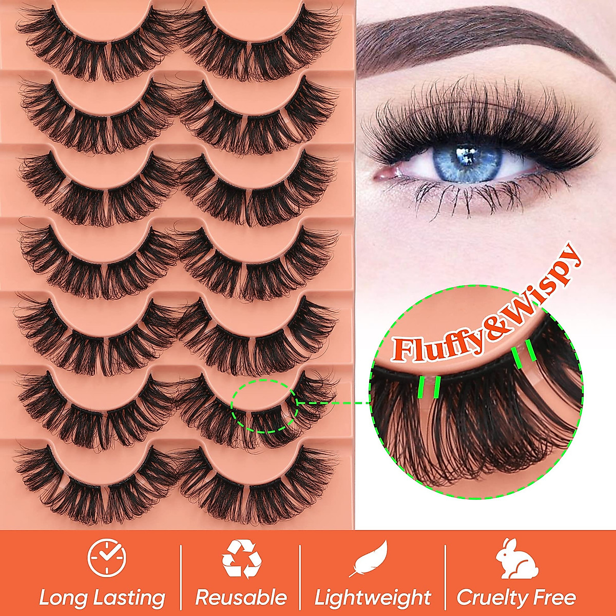 Lash Clusters False Eyelashes 18mm 5D Fluffy Faux Mink Lashes Extensions 56 Pcs DIY Wispy Volume Individual Lashes by TOOCHUNAG