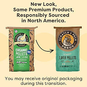 Scratch and Peck Feeds Organic Layer Pellets 16% - Premium Chicken and Duck Feed Formulated with Sustainable Grub Protein, Vitamins, and Minerals – 25 lbs