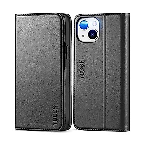 TUCCH Case Wallet for iPhone 14 6.1", [3 Card Holder] Slots Folio PU Leather Cover, [RFID Blocking] Stand Flip Case with [TPU Shockproof Interior Case] Compatible with iPhone 14 2022, Classic Black