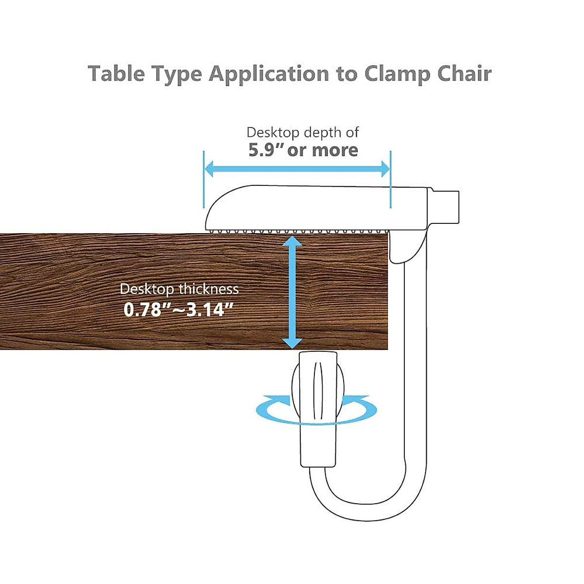 Updated Hook On High Chair, Hoomall Fast Table Chair, High Load Design Clip on High Chair, Fold-Flat Storage Portable Attachable Table Removable Seat Convenient for Home and Travel Navy