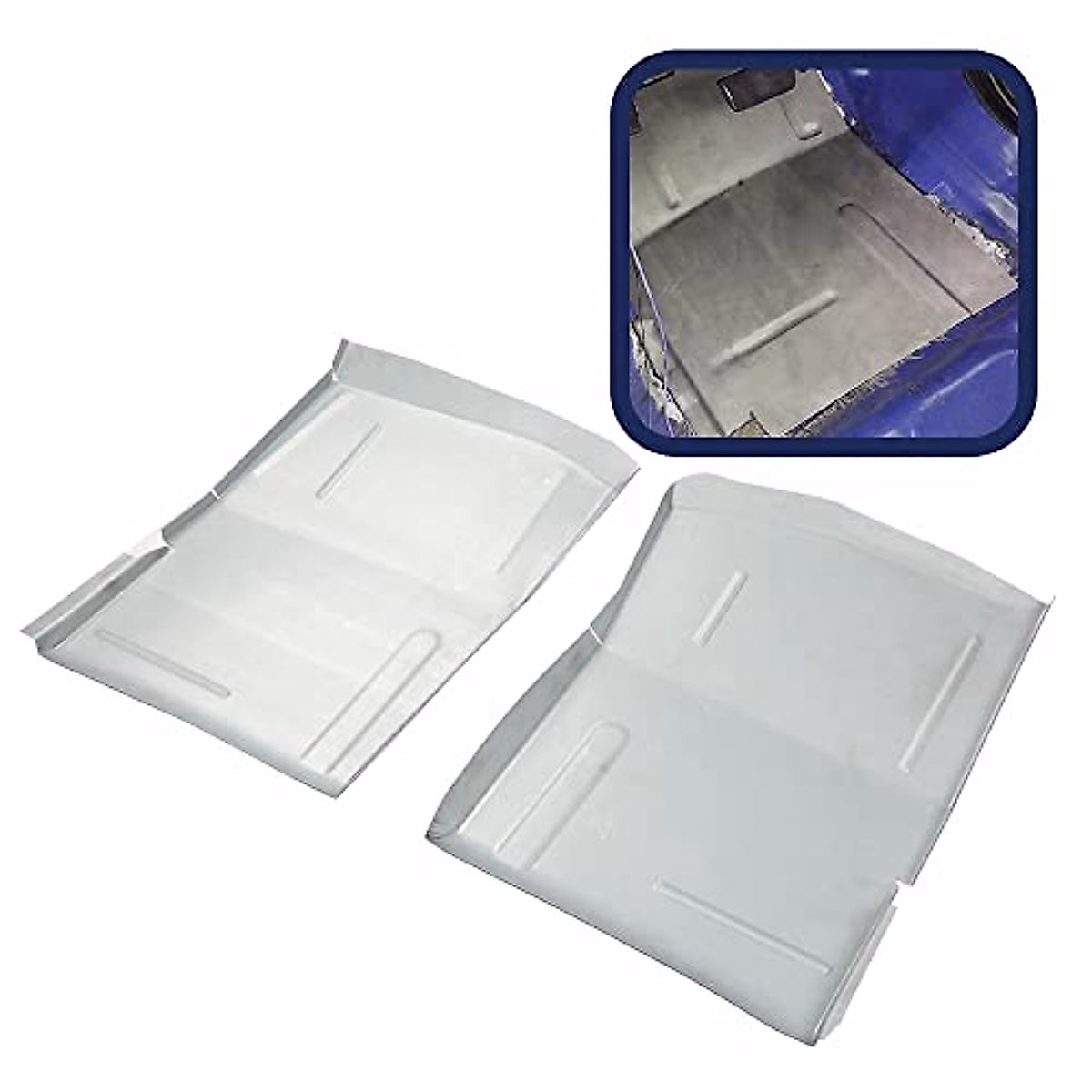 CHEDA Extended Front Floor Pans Compatible with 1973 197 Chevy GMC Truck Suburban Blazer Jimmy 2PCS Driver&Passenger Side (Silver)