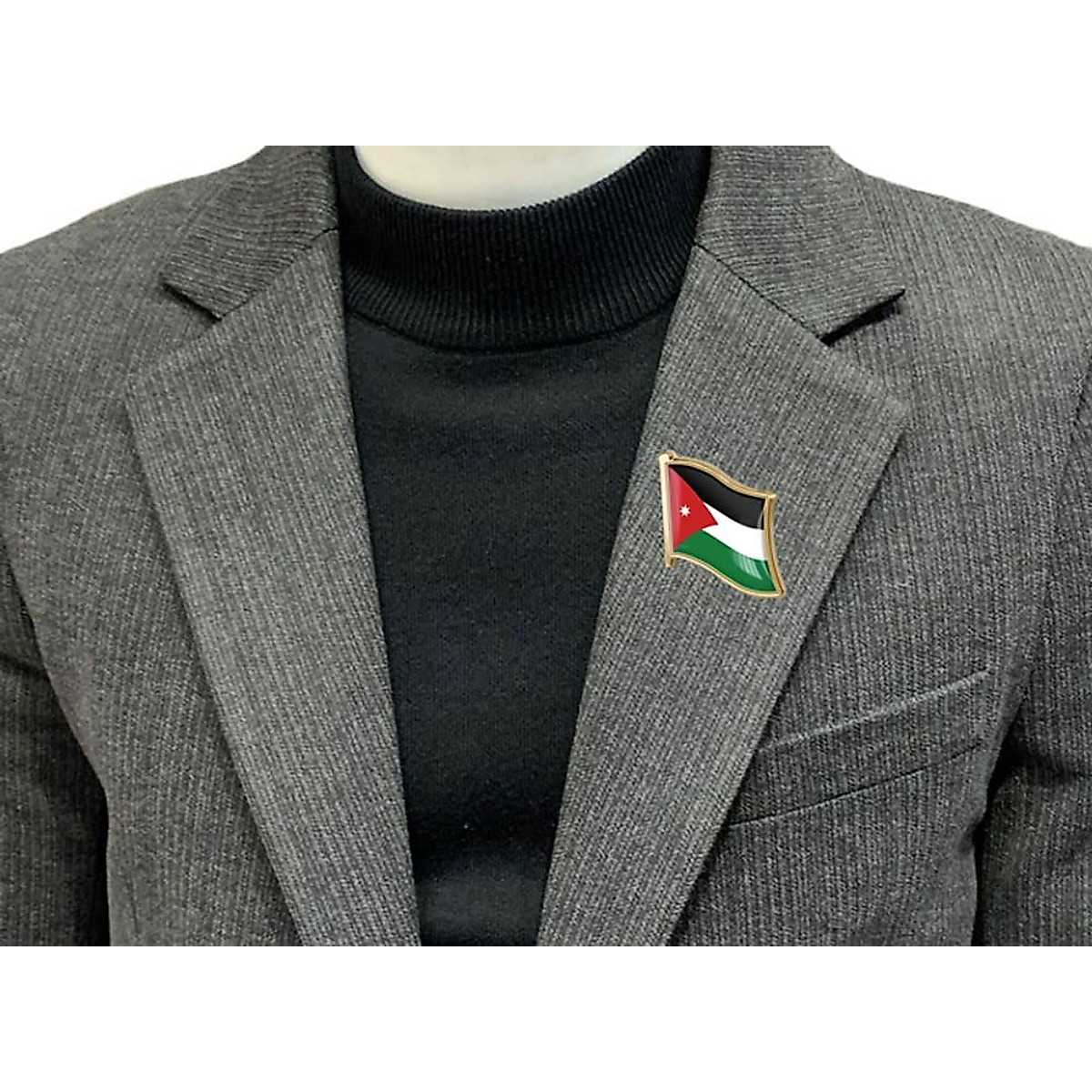 vmcoatdu Compatible Jordan Flag Pin Badge International Travel Brooch Metal Alloy Souvenir Pin for Hat Clothes Backpack (Jordan)