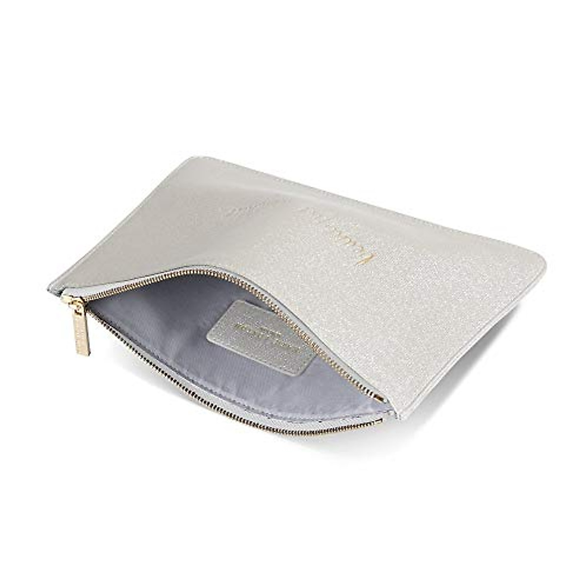 KATIE LOXTON Shiny Champagne Beautiful Daughter Women's Vegan Leather Clutch Perfect Pouch