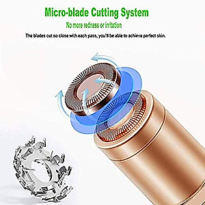 4Pcs Facial Hair Remover Replacement Heads, Number-one Hair Removal Blade for Women's Painless Epilator, Used for Hair Remover and Soft Touch, Gold Rose(Cleaning Brush Included)