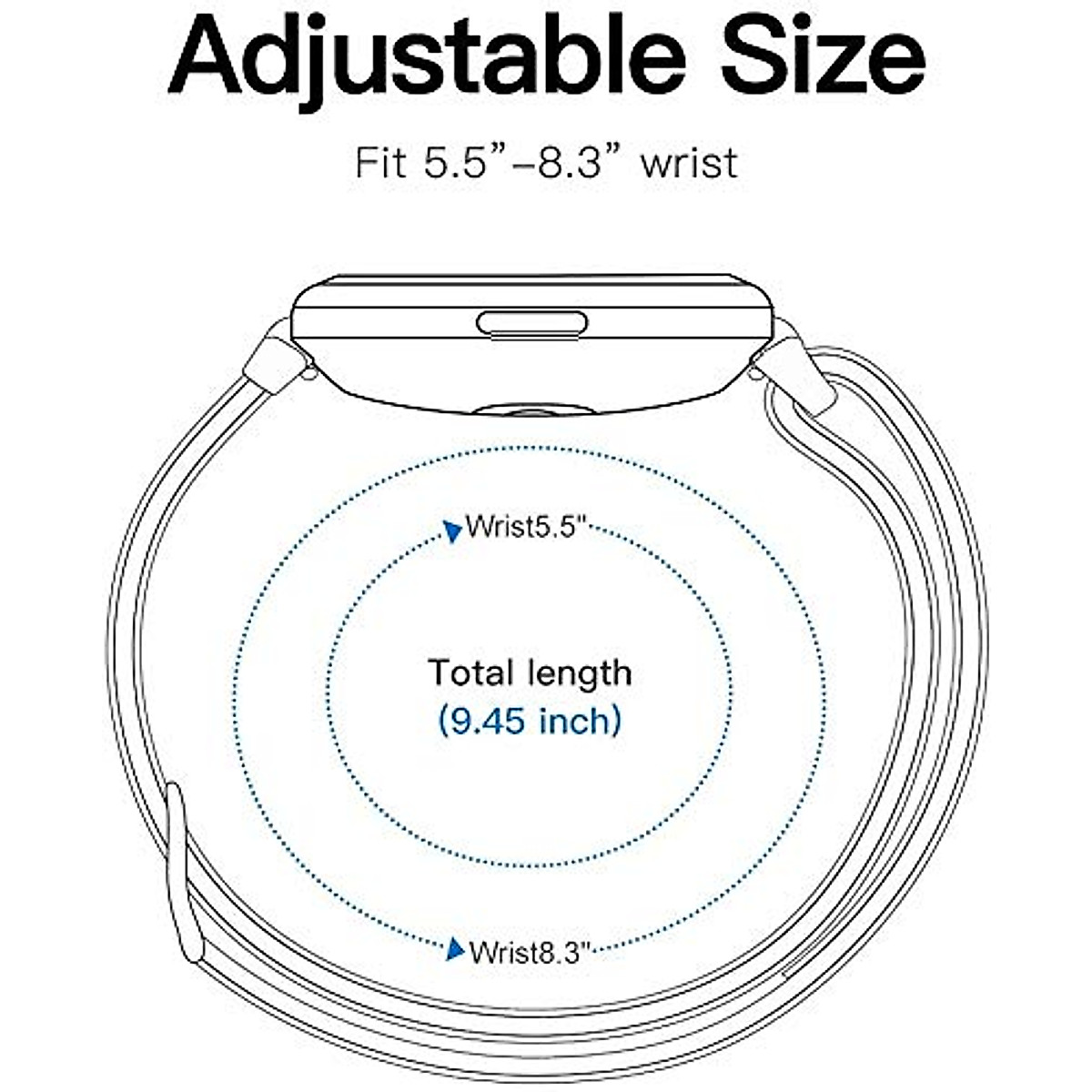 Compatible for Motast 1.69" Smartwatch Band, 20mm Watchband Stretch Nylon Adjustable Replacement Strap Compatible for Motast Smartwatch 1.69" / MuGo P36A Smartwatch / AGPTEK 1.69" Smartwatch / Rinsmola 1.69 Smartwatch (Black)